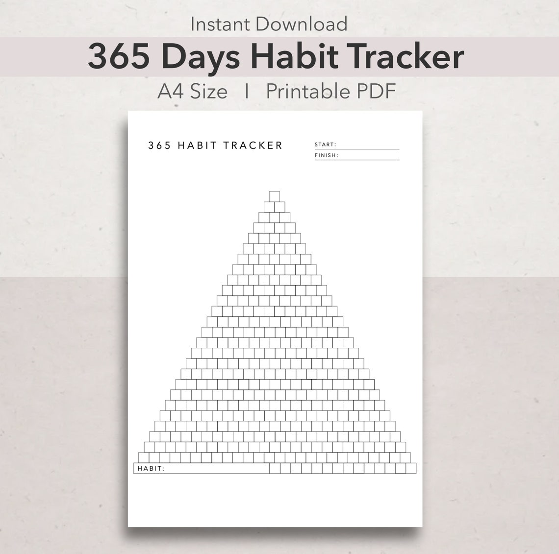365 Days Habit Tracker Printable Annual Habit Tracker - Etsy Canada