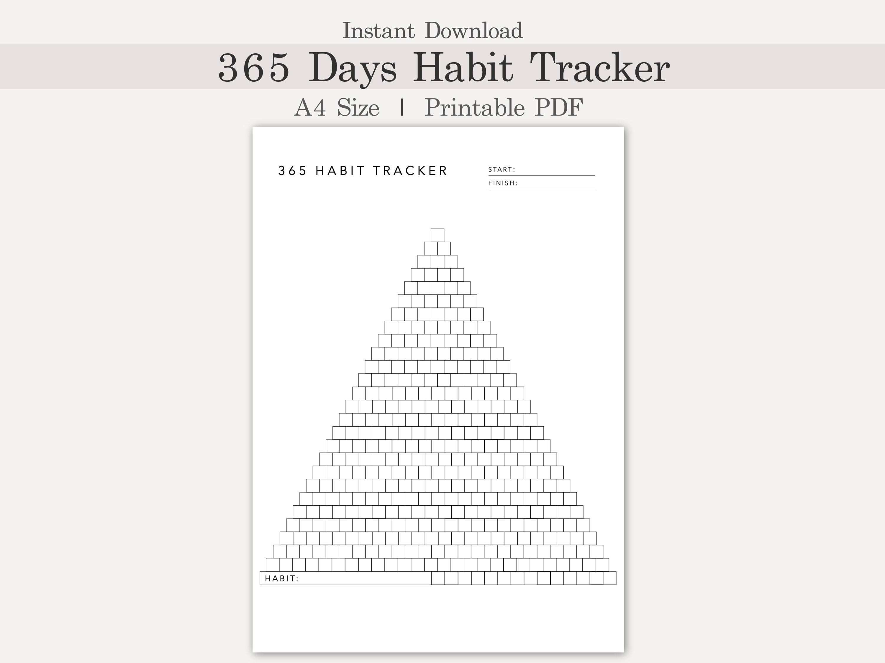365 Days Habit Tracker Printable Annual Habit (Download Now) - Etsy