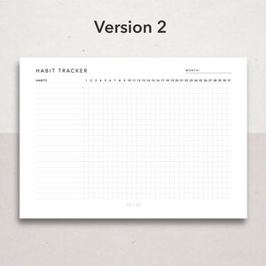 Monthly Habit Tracker Printable Landscape Habit Tracker - Etsy