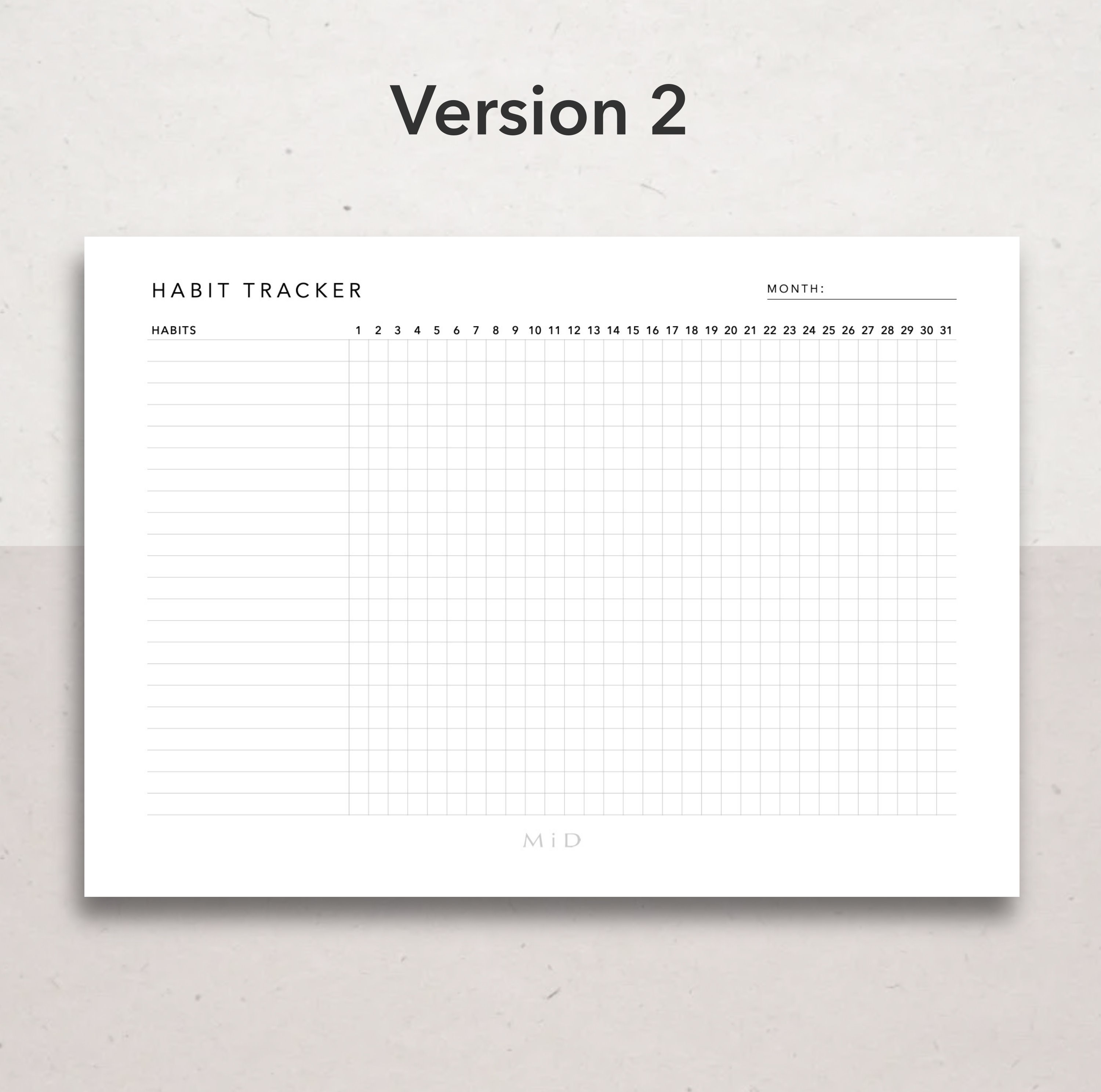 Monthly Habit Tracker Printable Landscape Habit Tracker - Etsy