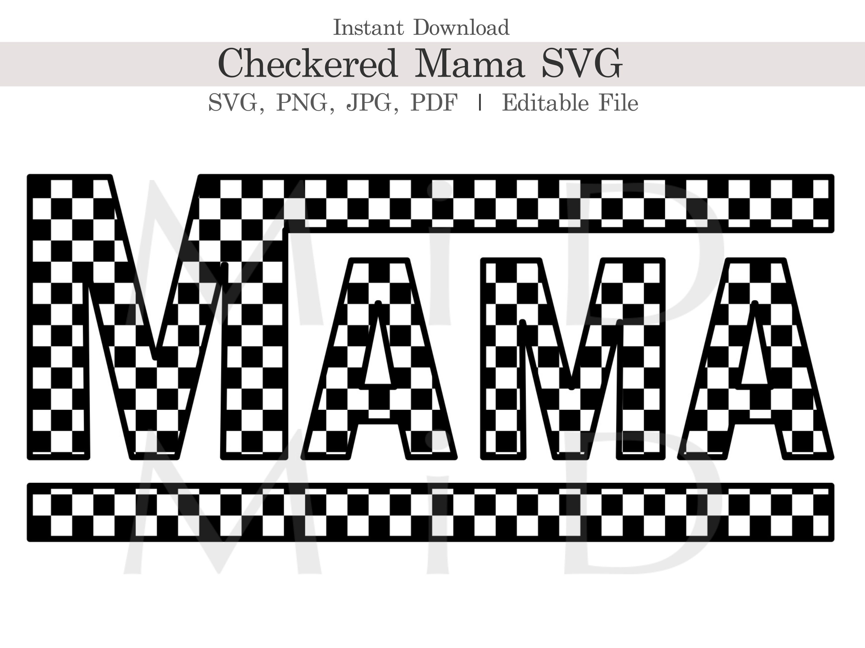 Checkered Mama Svg, Customizable Retro Mothers Day Png, Gift for Mom ...