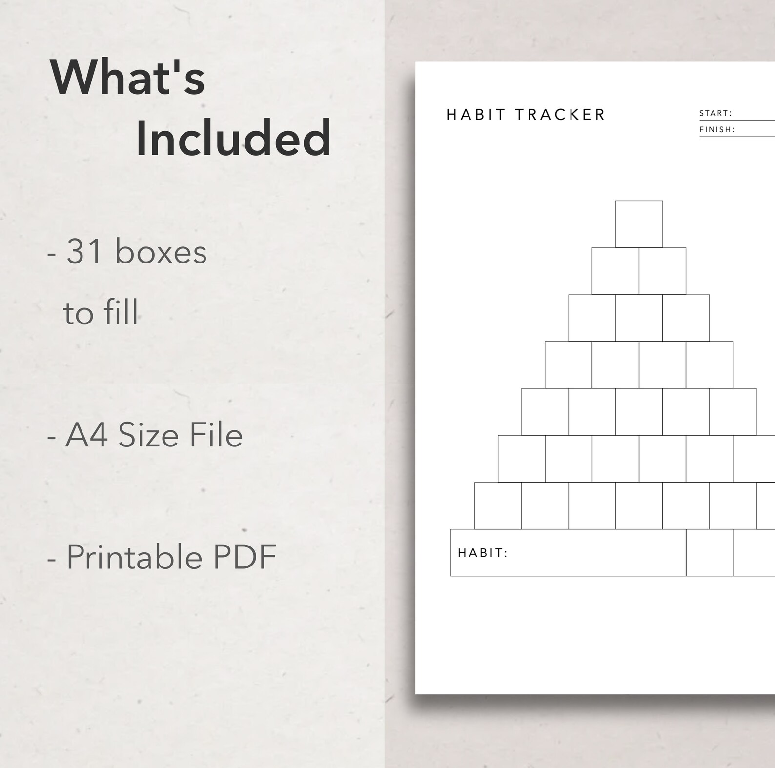 31 Days Habit Tracker Printable Monthly Habit Tracker - Etsy