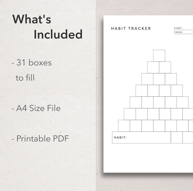 31 Days Habit Tracker Printable Monthly Habit Tracker - Etsy