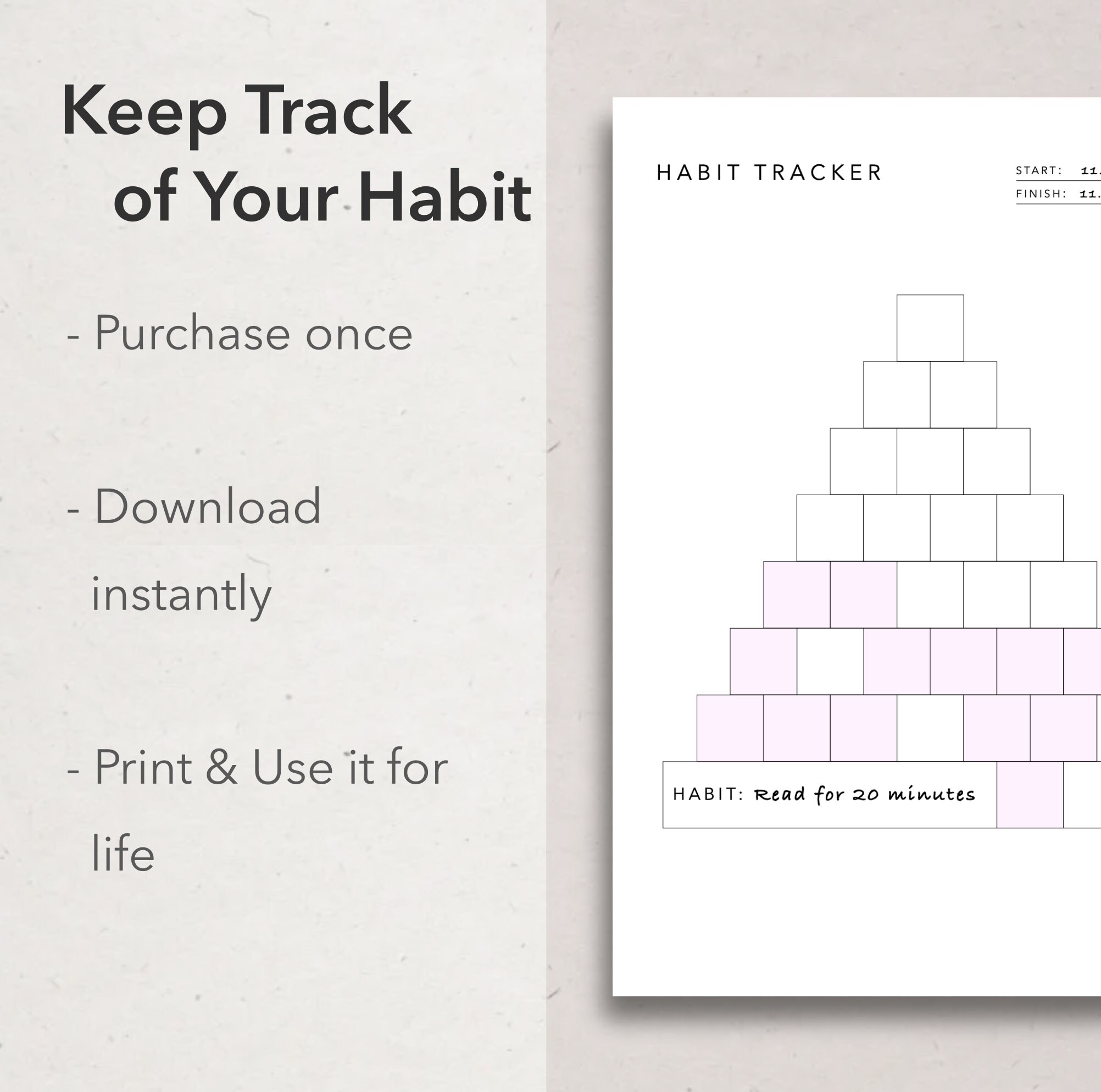31 Days Habit Tracker Printable Monthly Habit Tracker - Etsy