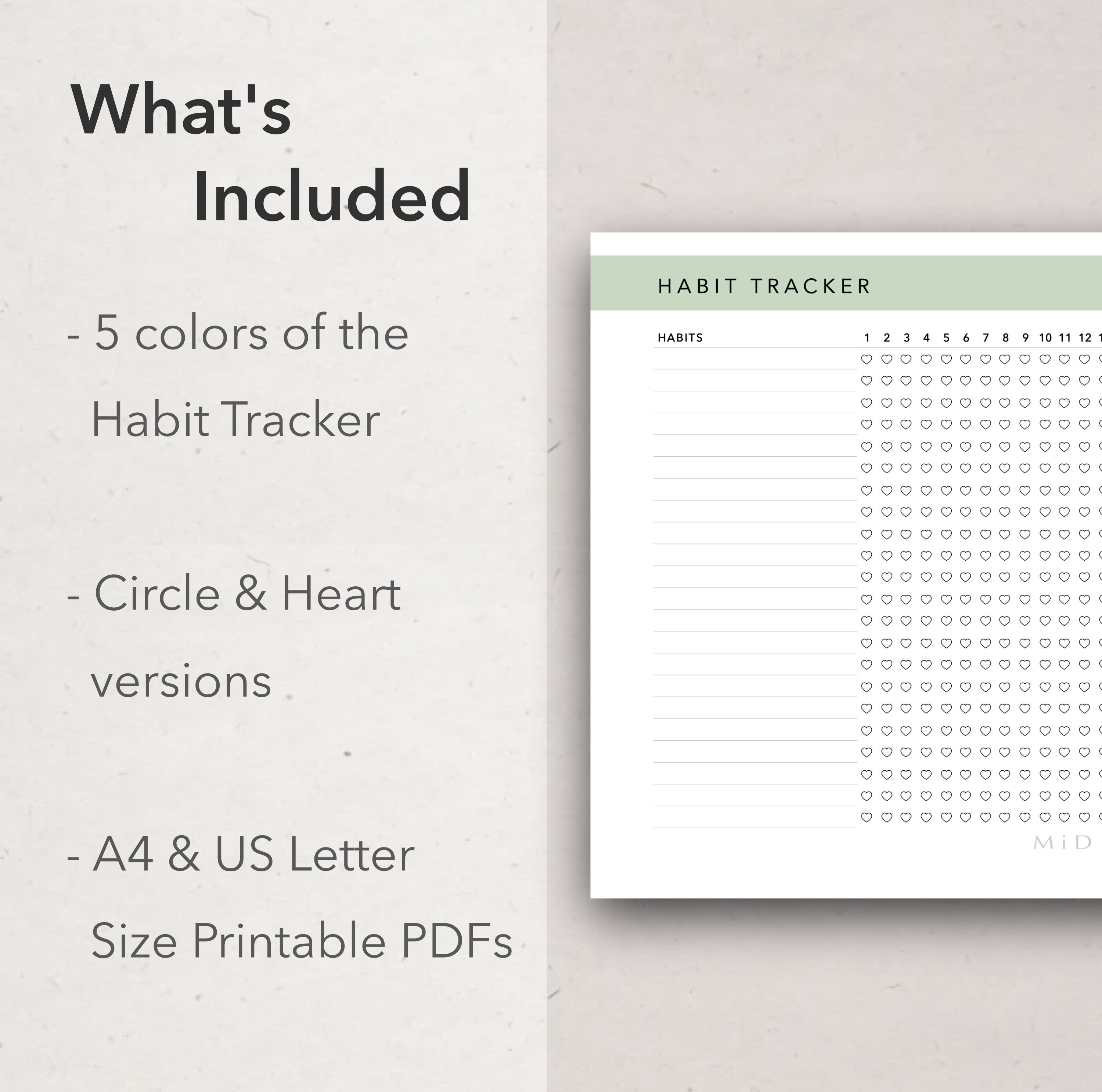 Monthly Habit Tracker Printable Landscape Habit Tracker - Etsy Canada