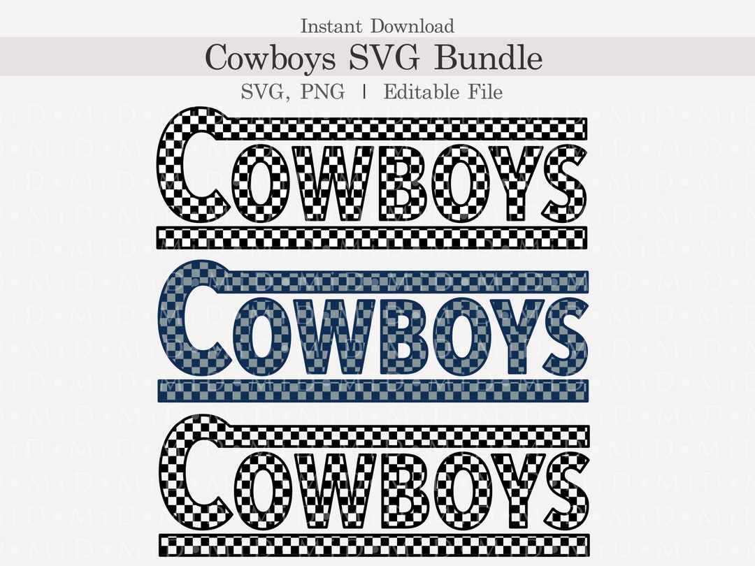 Cowboys Svg Bundle, Checkered Cowboys Png Bundle, Digital Download, Cut ...
