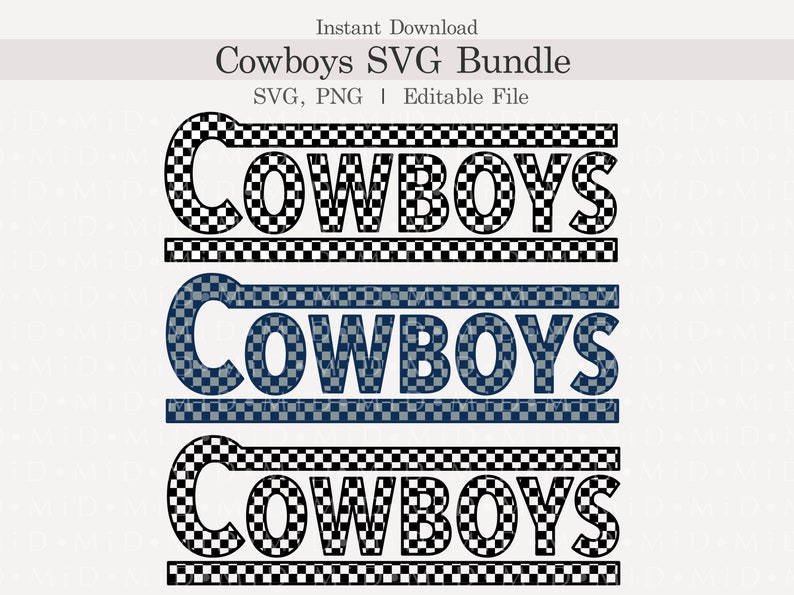 Cowboys Svg Bundle Checkered Cowboys Png Bundle Digital - Etsy
