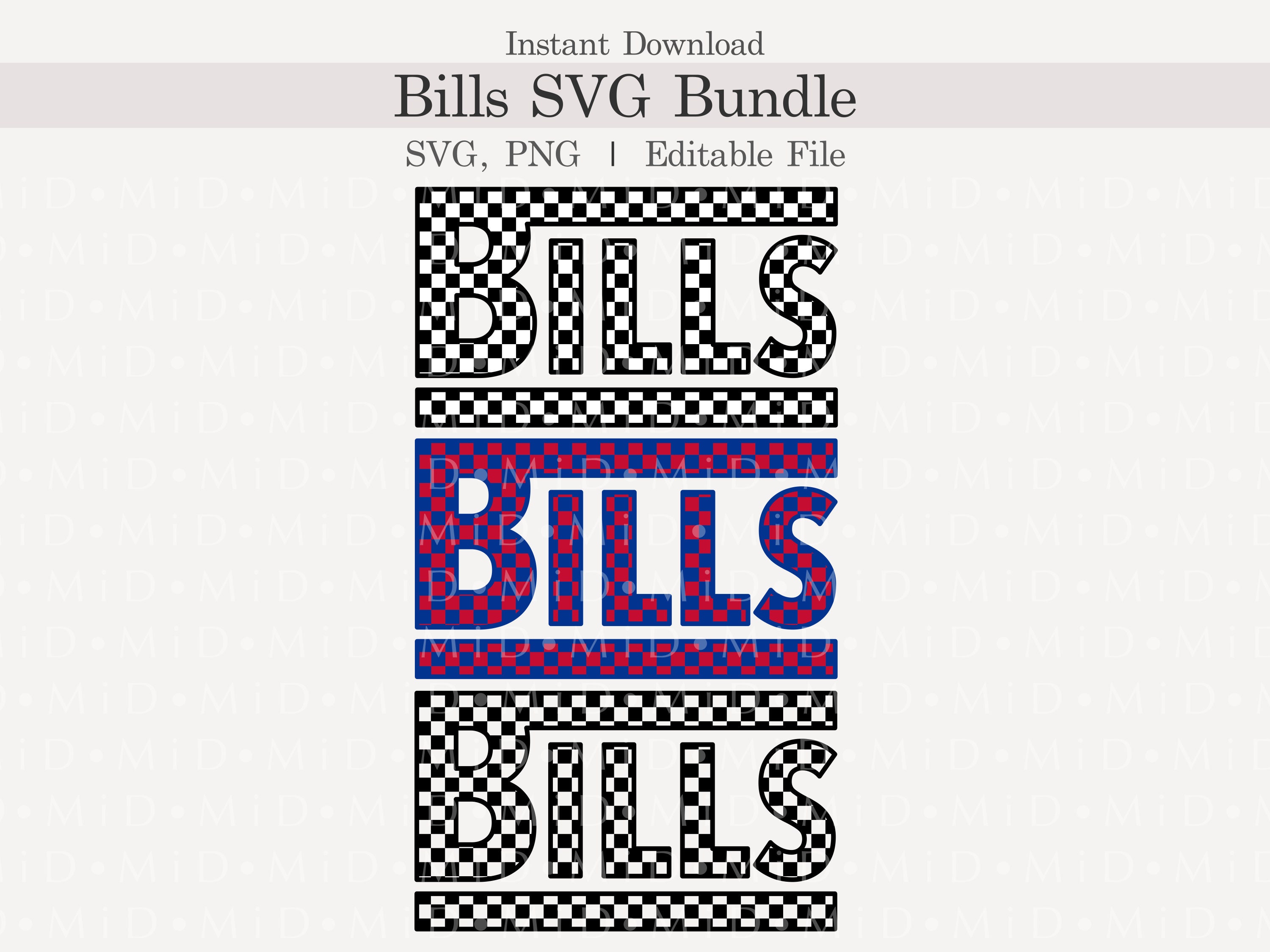 Bills Svg Bundle, Checkered Bills Png Bundle, Digital Download, Cut ...
