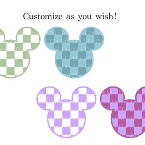 Checkered Mouse Head Svg, Retro Checkered Mouse Png, Vintage Mouse ...