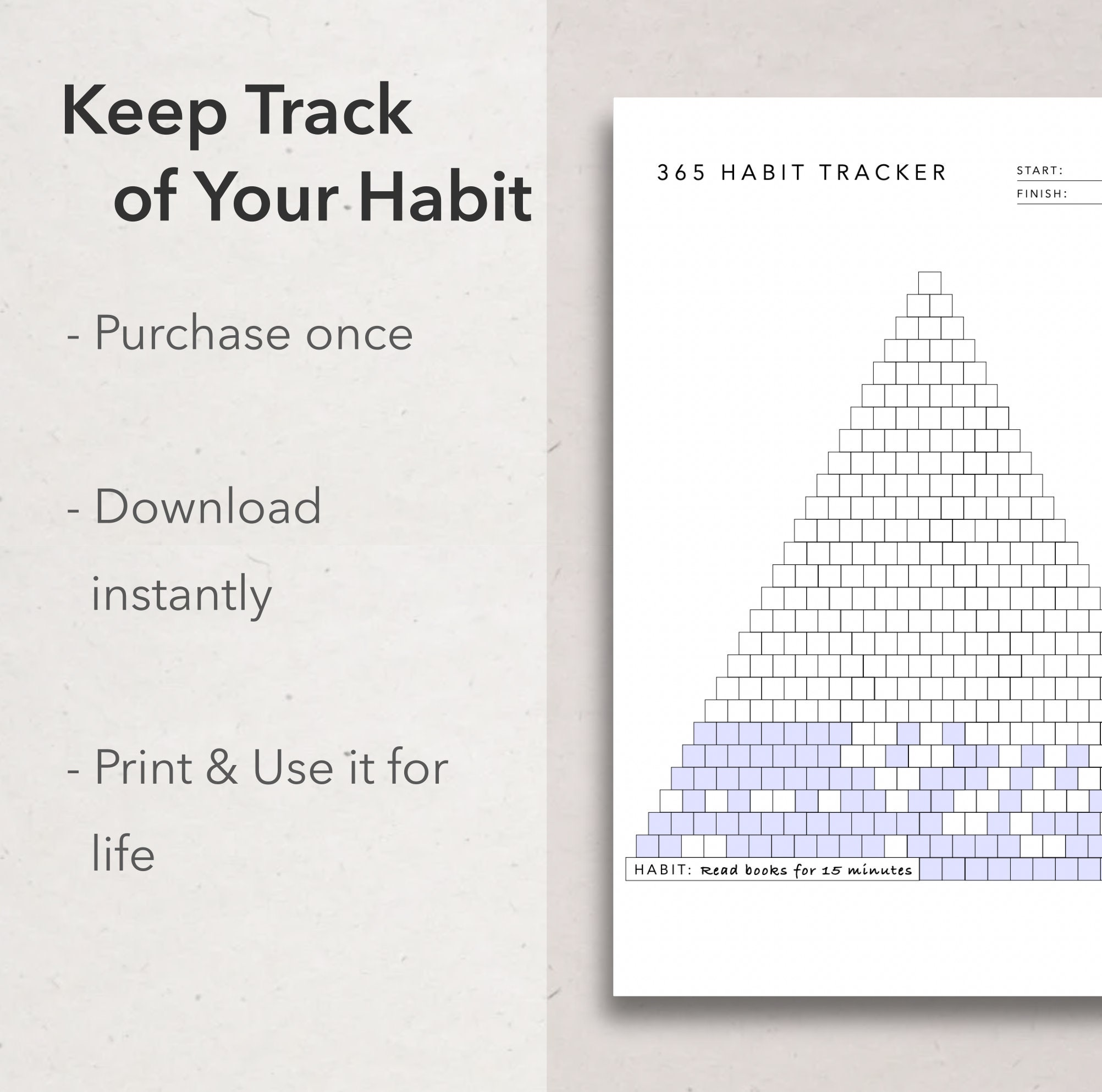 365 Days Habit Tracker Printable Annual Habit Tracker - Etsy Canada
