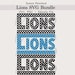 Lions Svg Bundle, Checkered Lions Png Bundle, Digital Download, Cut ...