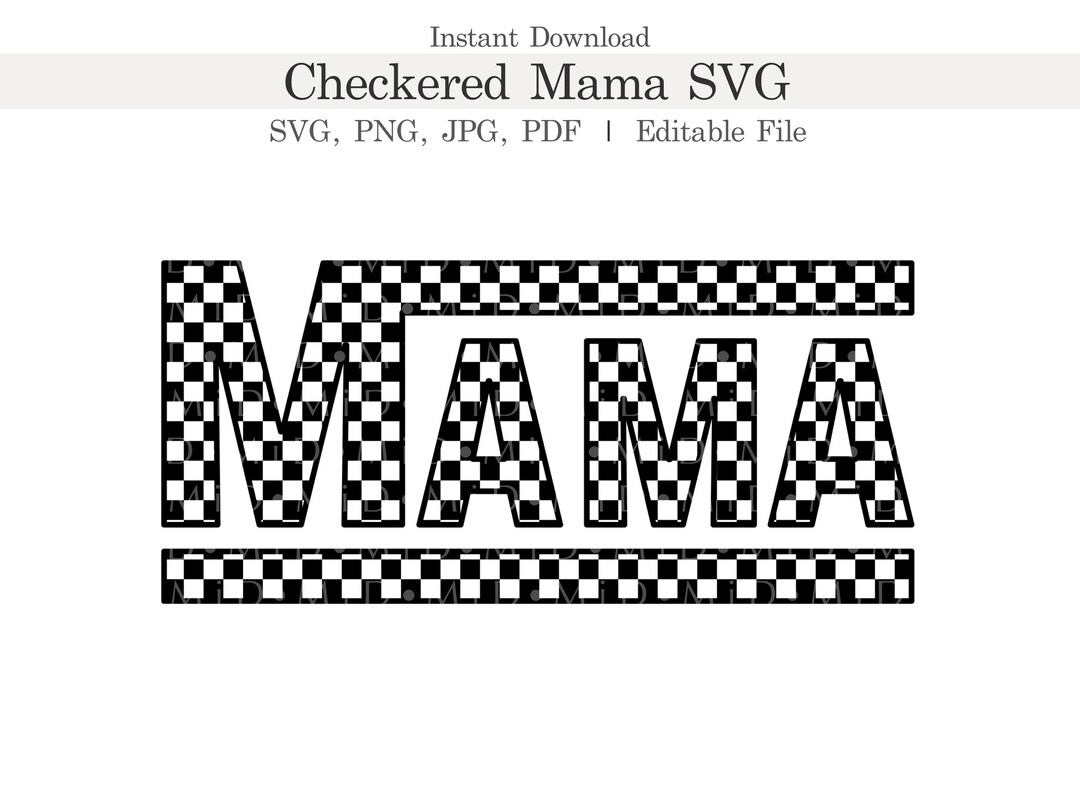Checkered Mama Svg, Customizable Retro Mothers Day Png, Gift for Mom ...