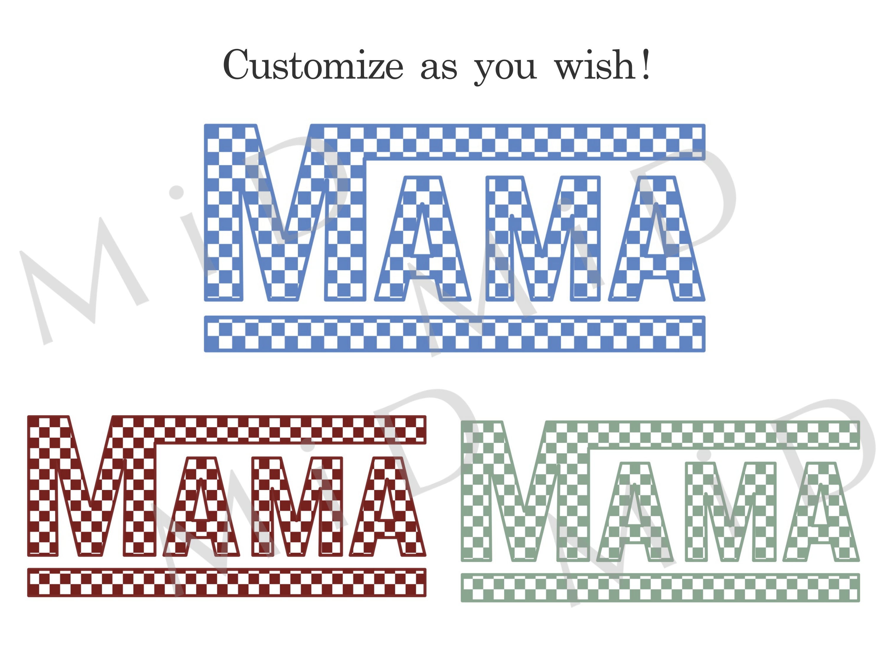 Checkered Mama Svg, Customizable Retro Mothers Day Png, Gift for Mom ...