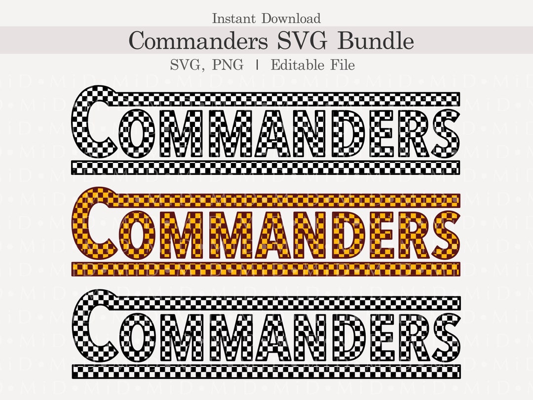 Commanders Svg Bundle, Checkered Commanders Png Bundle, Digital ...