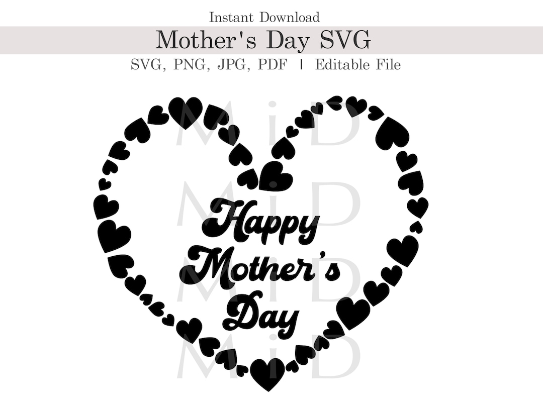 Mother's Day Customizable Svg, Png, Jpg, Editable Happy Mother's Day ...
