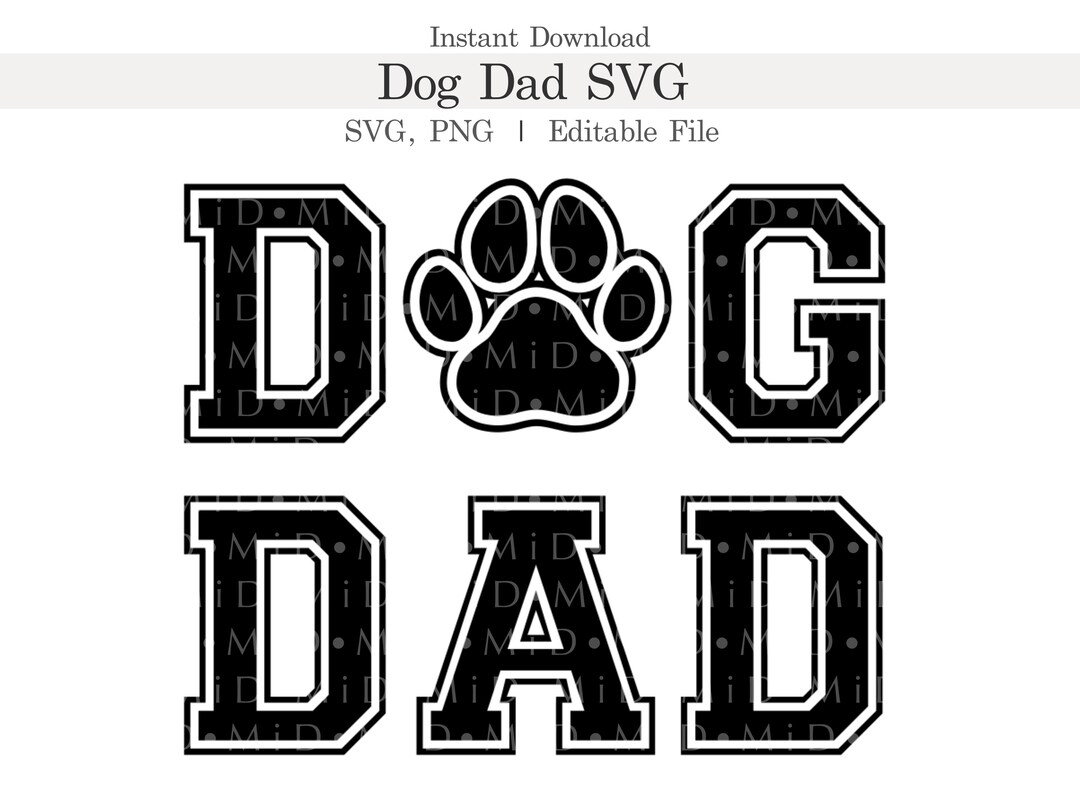 Dog Dad Svg, the Dogfather Png, the Dog Father Svg, Doggo Dad Png, Paw ...