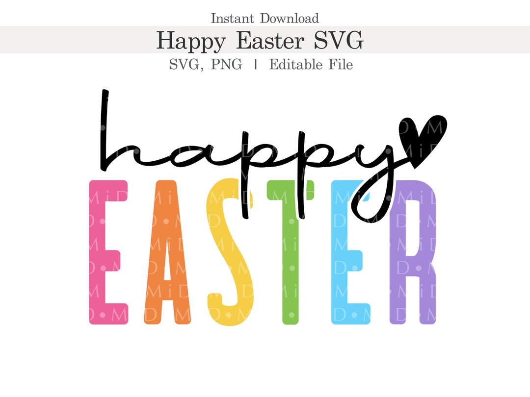 Happy Easter Svg Bundle, Easter Customizable Svg, Png, Editable Easter ...