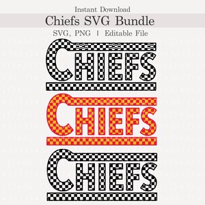 Chiefs Svg Bundle, Checkered Chiefs Png Bundle, Digital Download, Cut ...