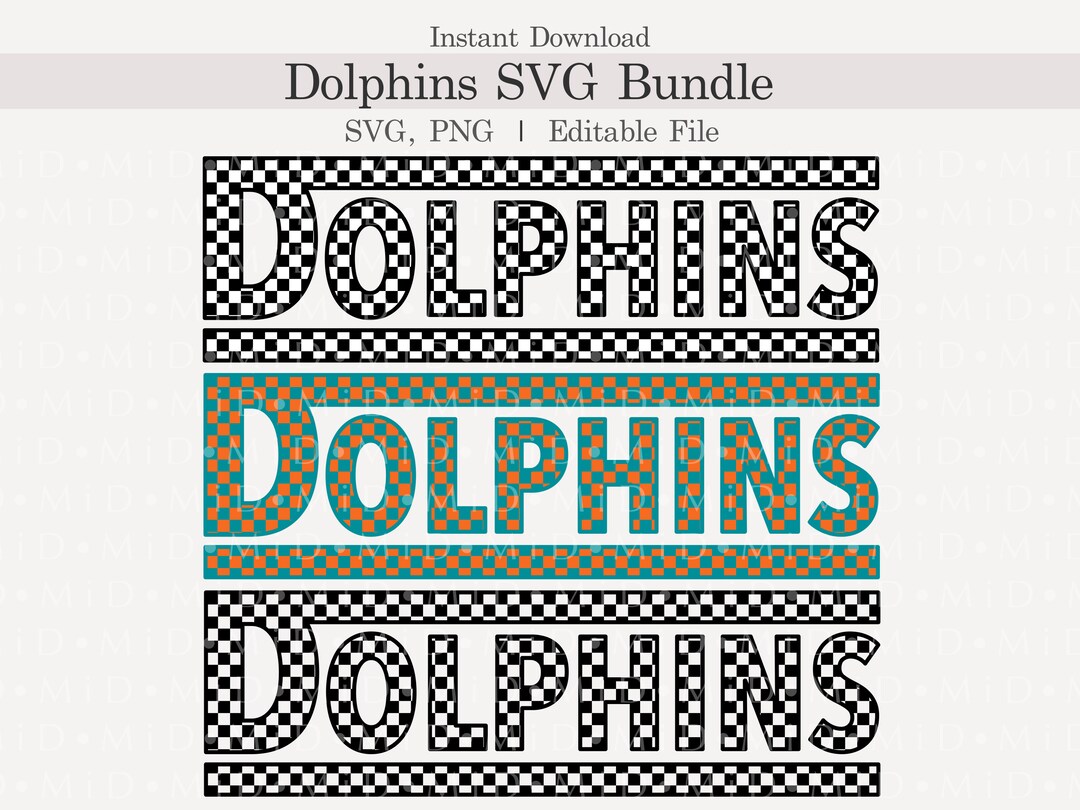 Dolphins Svg Bundle, Checkered Dolphins Png Bundle, Digital Download ...