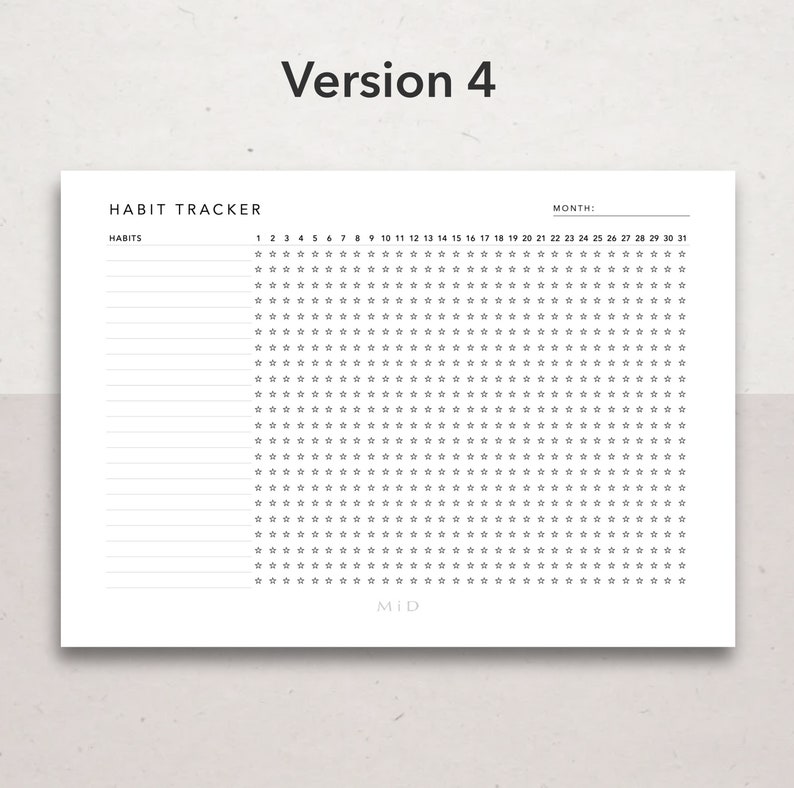 Monthly Habit Tracker Printable Landscape Habit Tracker - Etsy