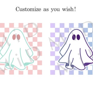 Checkered Ghost Svg, Customizable Ghost Cut File, Halloween Ghost Png, Halloween Checkers Svg ...