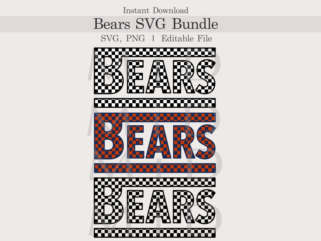 Bears Svg Bundle, Checkered Bears Png Bundle, Digital Download, Cut ...