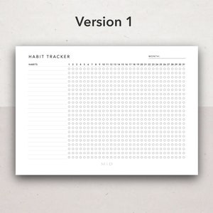 Monthly Habit Tracker Printable Landscape Habit Tracker - Etsy