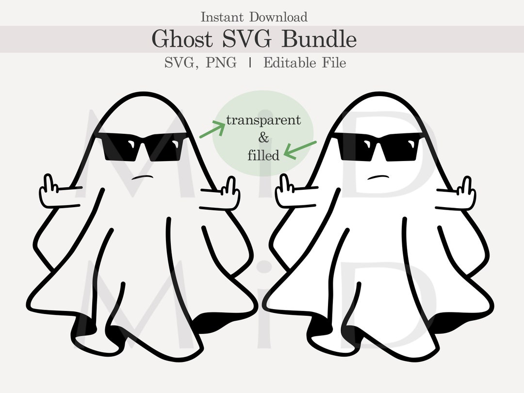 Ghost Middle Finger Svg Bundle, Customizable F You Ghost Cut File ...