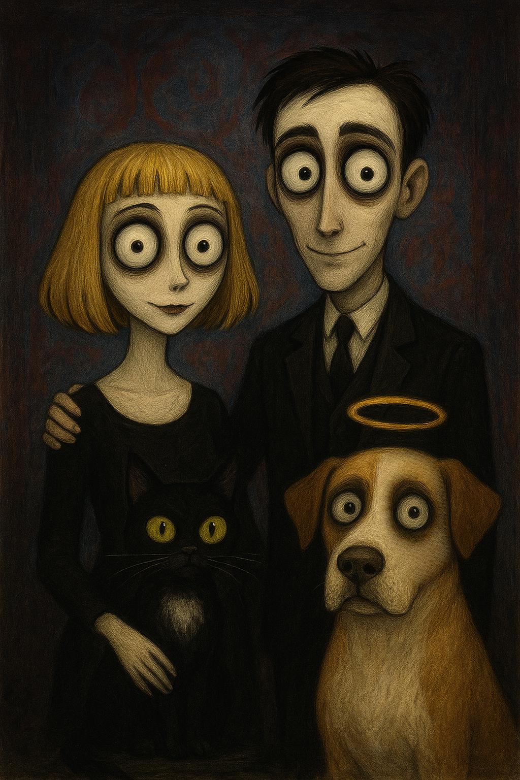 Custom Gothic Family Portrait, Goth Inspired Illustration, Personalized ...