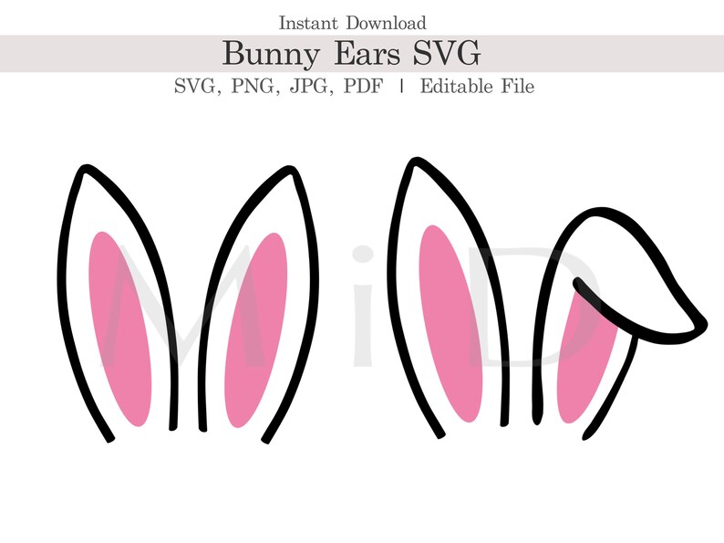 Bunny Ears Customizable Svg Png Jpg Pdf Editable Easter - Etsy