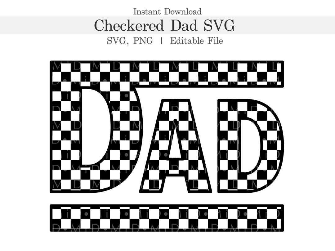 Checkered Dad Svg, Customizable Retro Fathers Day Png, Gift for Dad ...