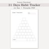 Monthly Habit Tracker Printable Landscape, Habit Tracker Template ...
