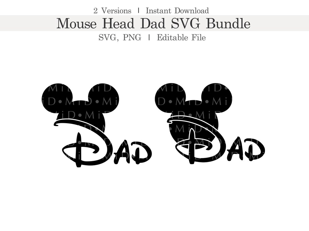 Mouse Head Dad Svg Bundle, Retro Mouse Png, Vintage Mouse Daddy Png ...