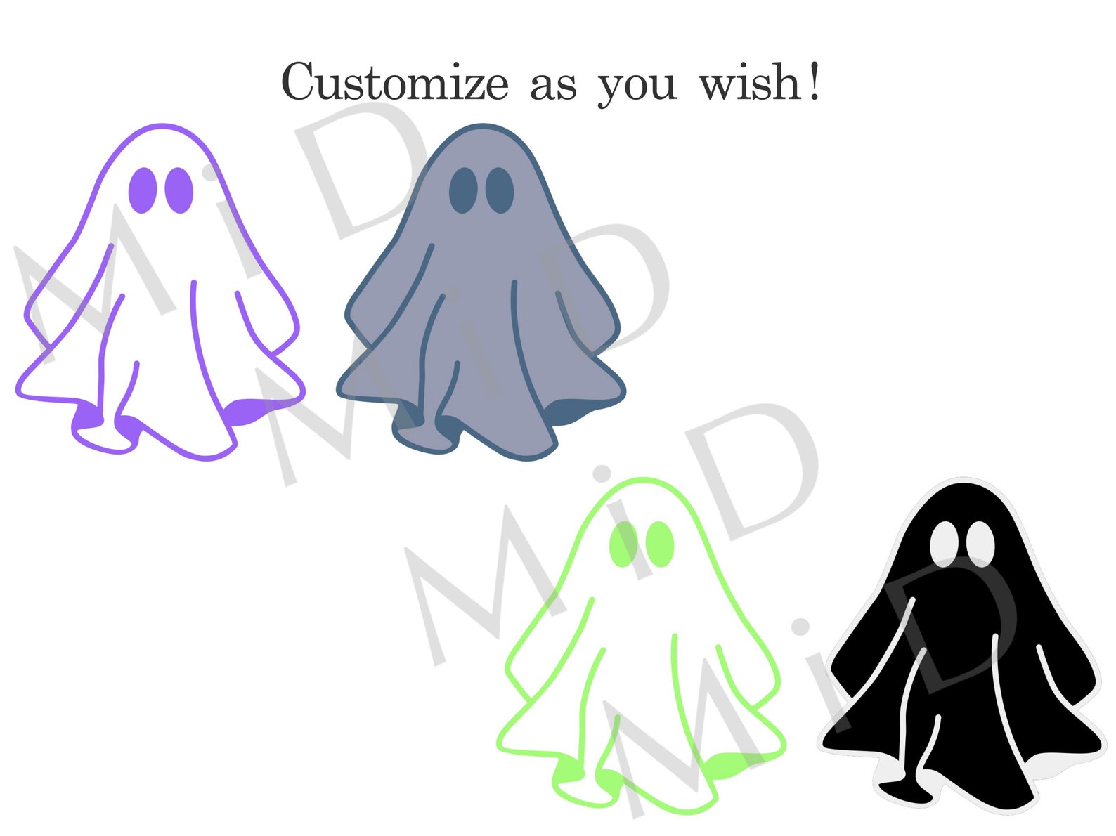 Ghost Svg Bundle, Customizable Ghost Cut File, Halloween Ghost Png Bundle, Halloween Svg Png for ...