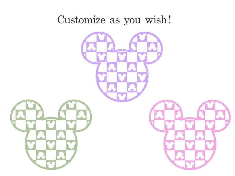 Checkered Mouse Head Svg, Retro Checkered Mouse Png, Vintage Mouse ...