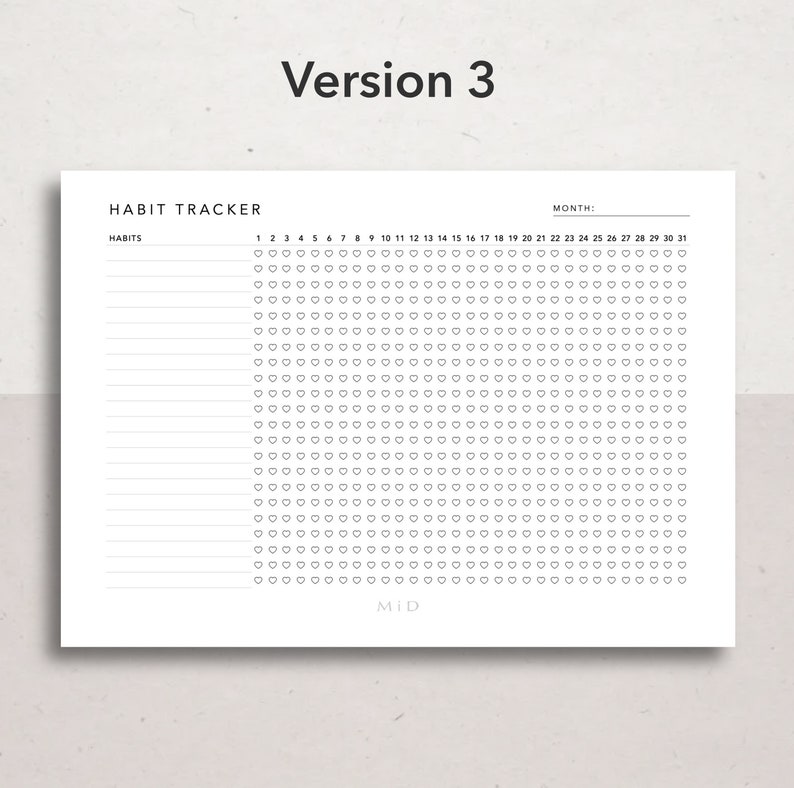 Monthly Habit Tracker Printable Landscape Habit Tracker - Etsy