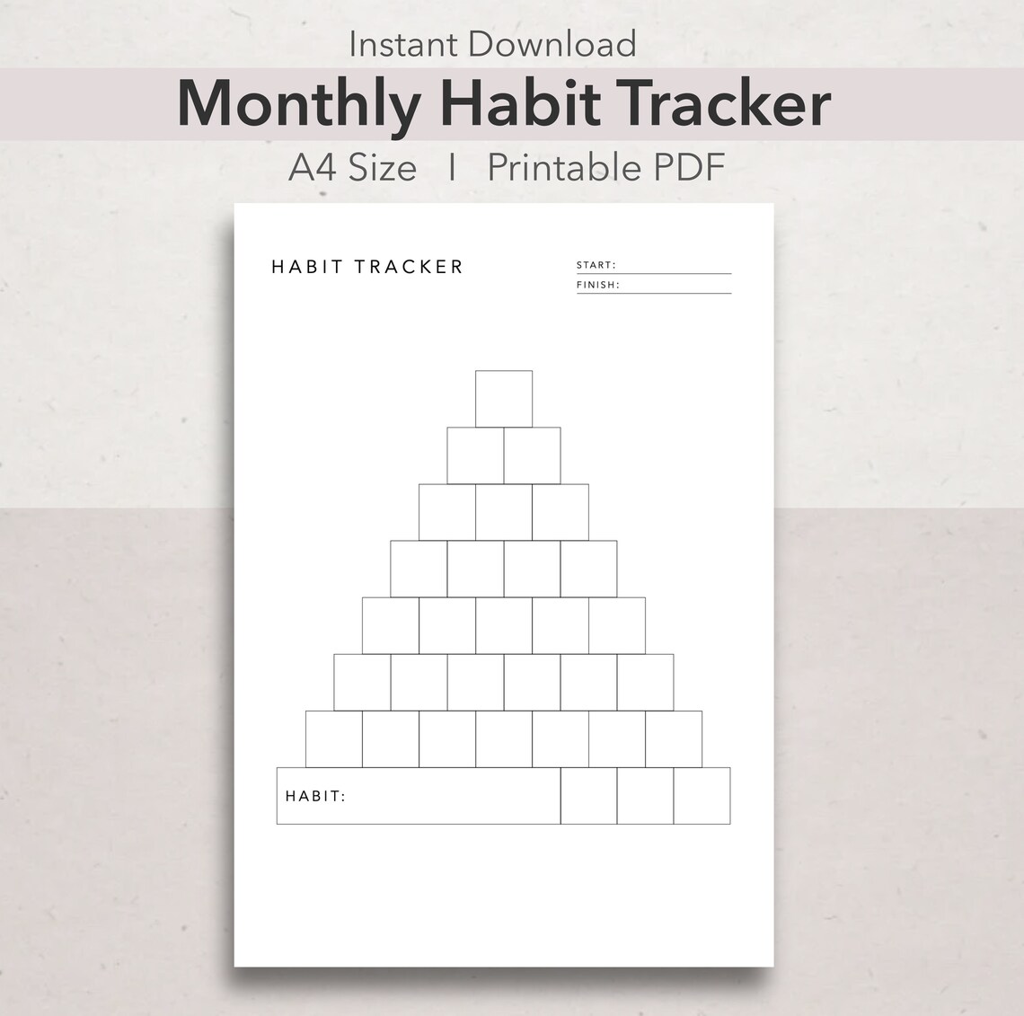 31 Days Habit Tracker Printable Monthly Habit Tracker - Etsy