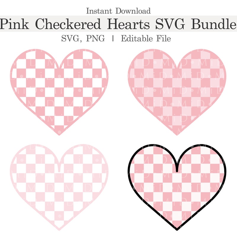 Checkered Heart - Etsy