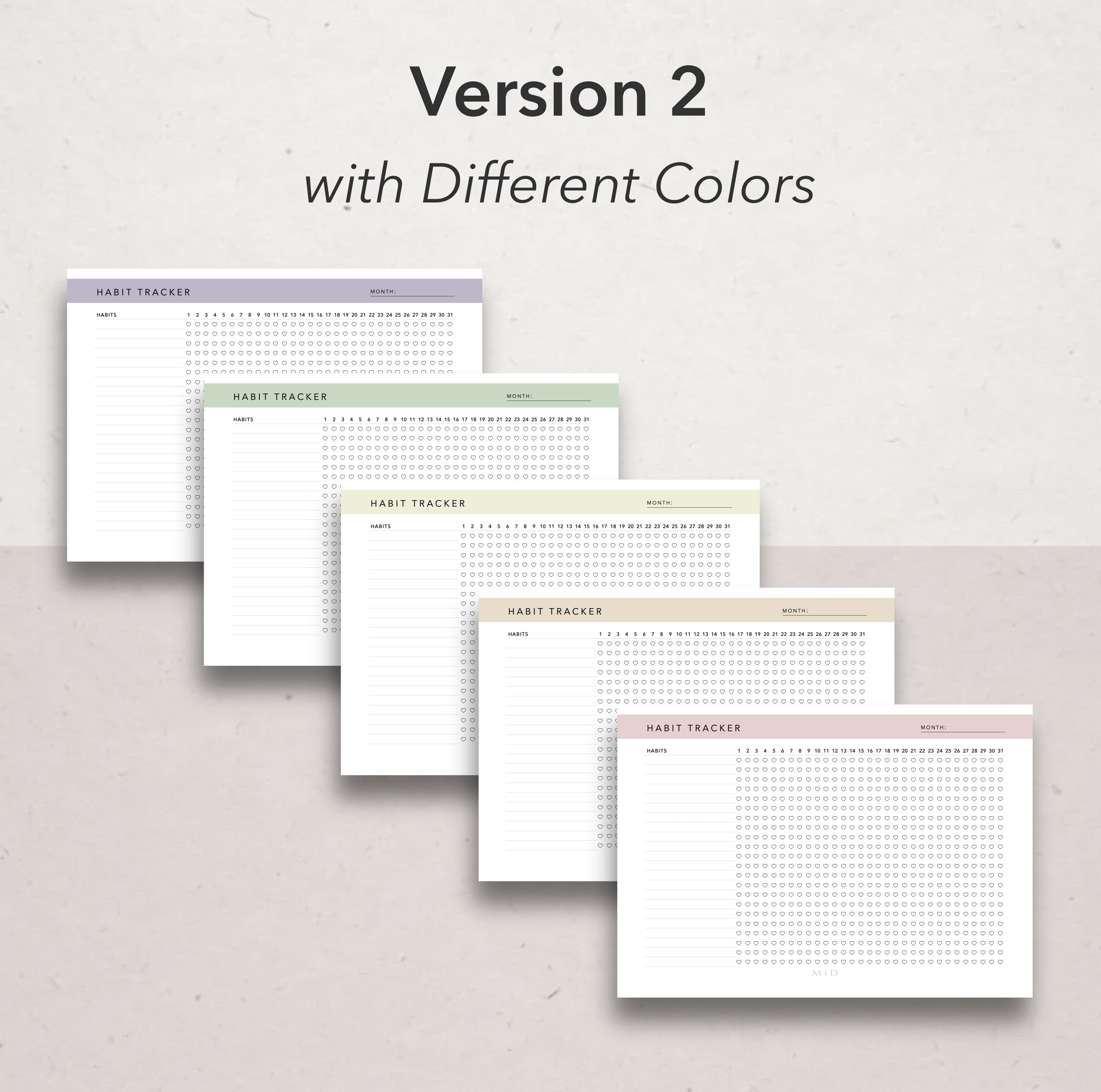 Monthly Habit Tracker Printable Landscape Habit Tracker - Etsy Canada