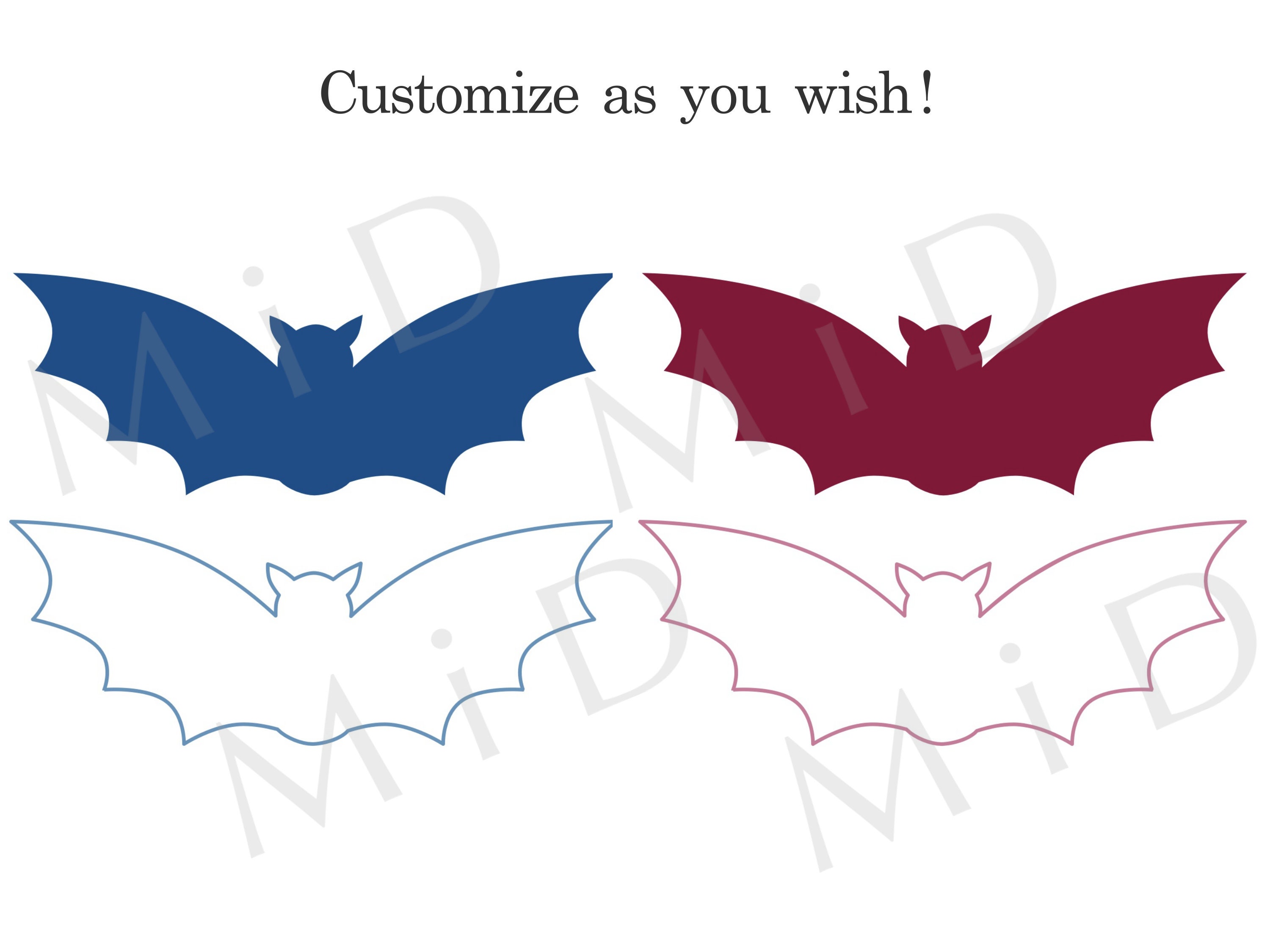 Bat Svg Bundle Customizable Bats Cut File Halloween Bat Png - Etsy