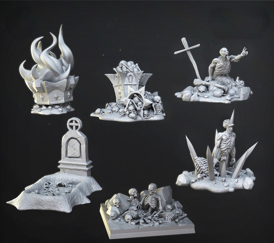 Skeleton Piles Terrain Stl Skeleton Terrain 3d Print Stl - Etsy