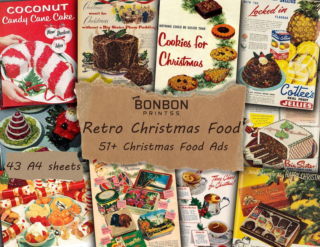 Retro Christmas Food Ads: Vintage Holiday Ephemera (digital Download ...