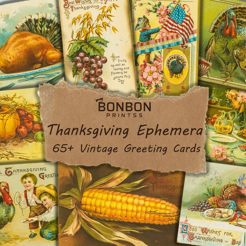 Vintage Thanksgiving Greeting Cards - Etsy