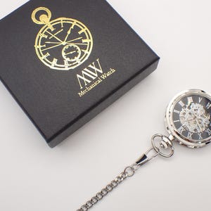 Skeleton Mechanical Pocket Watch - Gunmetal Black, Steampunk Style - Etsy
