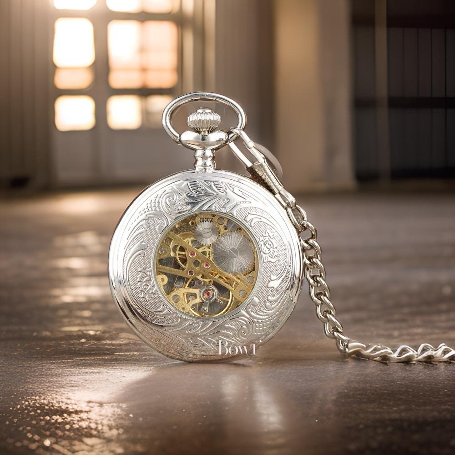 Silver Mechanical Pocket Watch Durable and Stylish for Wedding ...