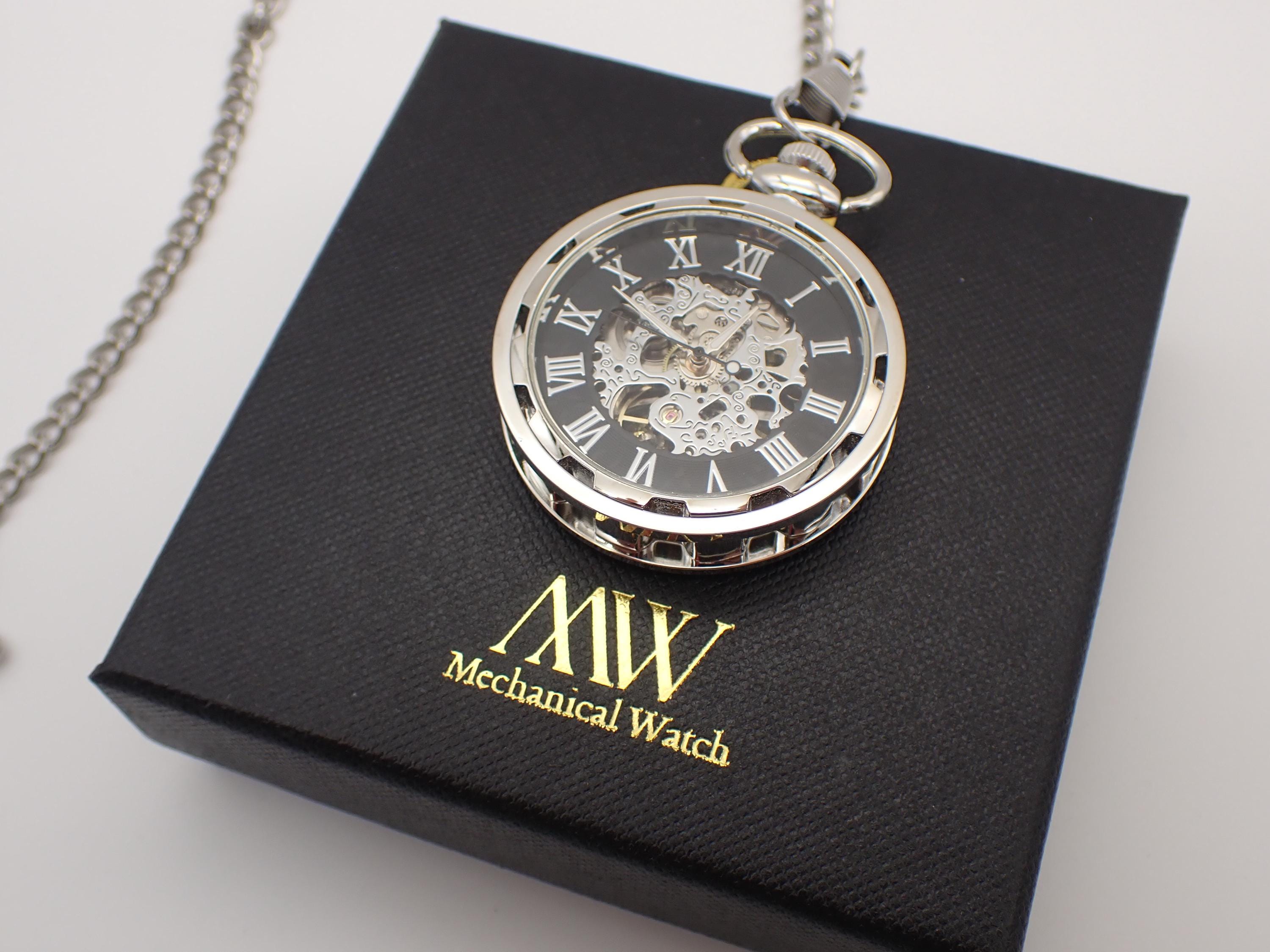 Skeleton Mechanical Pocket Watch - Gunmetal Black, Steampunk Style - Etsy