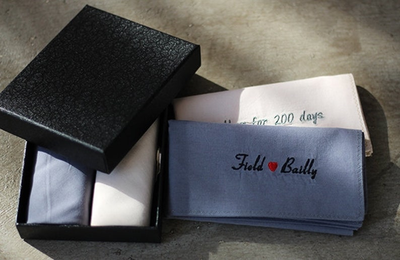 Embroidery Handkerchief Cotton Handy for Groomsmen Gift Men - Etsy