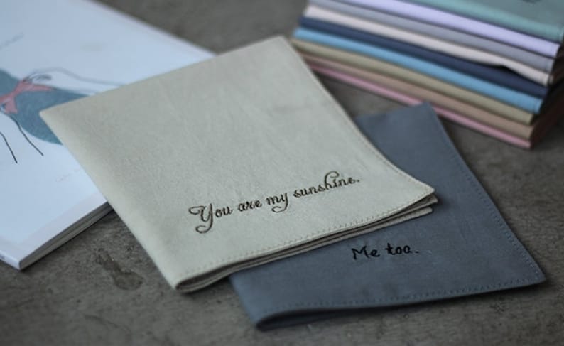 Embroidery Handkerchief Cotton Handy for Groomsmen Gift Men - Etsy