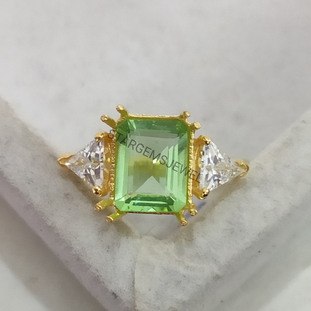 14k Solid Gold Peridot Ring, Large Oval Peridot, Bezel Setting, August ...