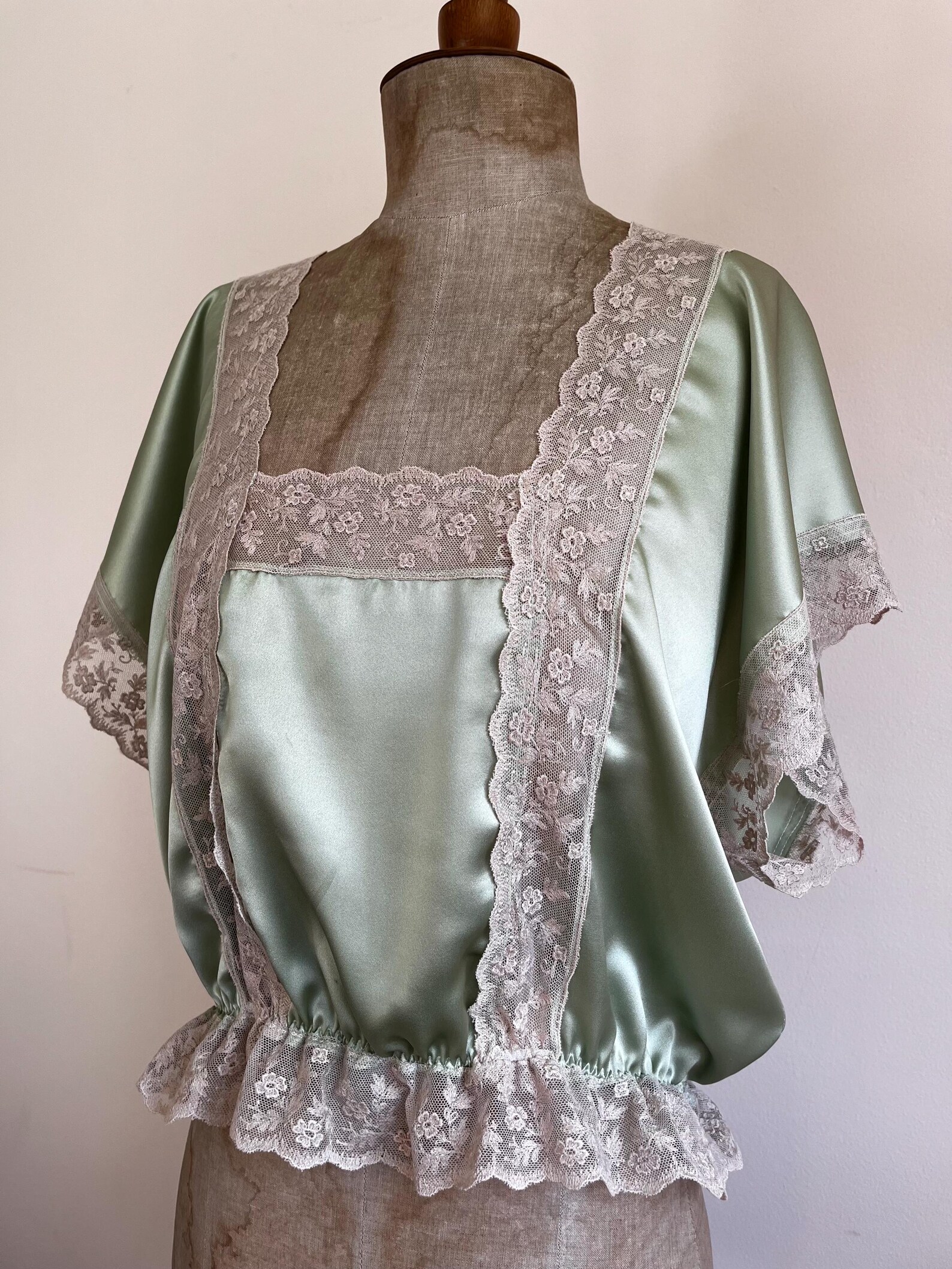 1920s Pattern Silk Camisole Top Blouse | Hand Tailored Vintage ...